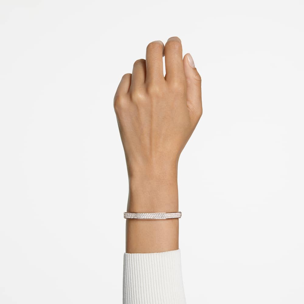 Dextera bangle, Octagon shape, White, Rose gold-tone plated | Swarovski