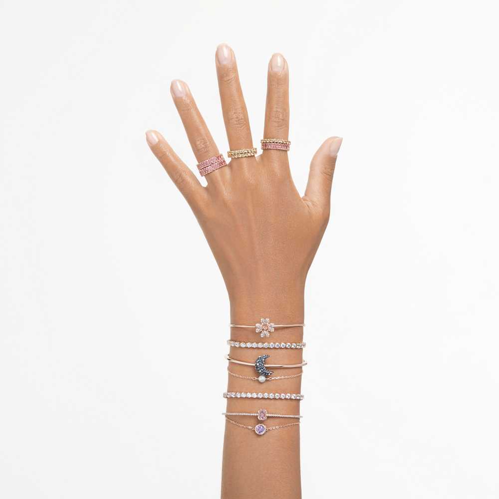 Stilla Bangle Mixed Cuts Pink Rose Gold Tone Plated Swarovski