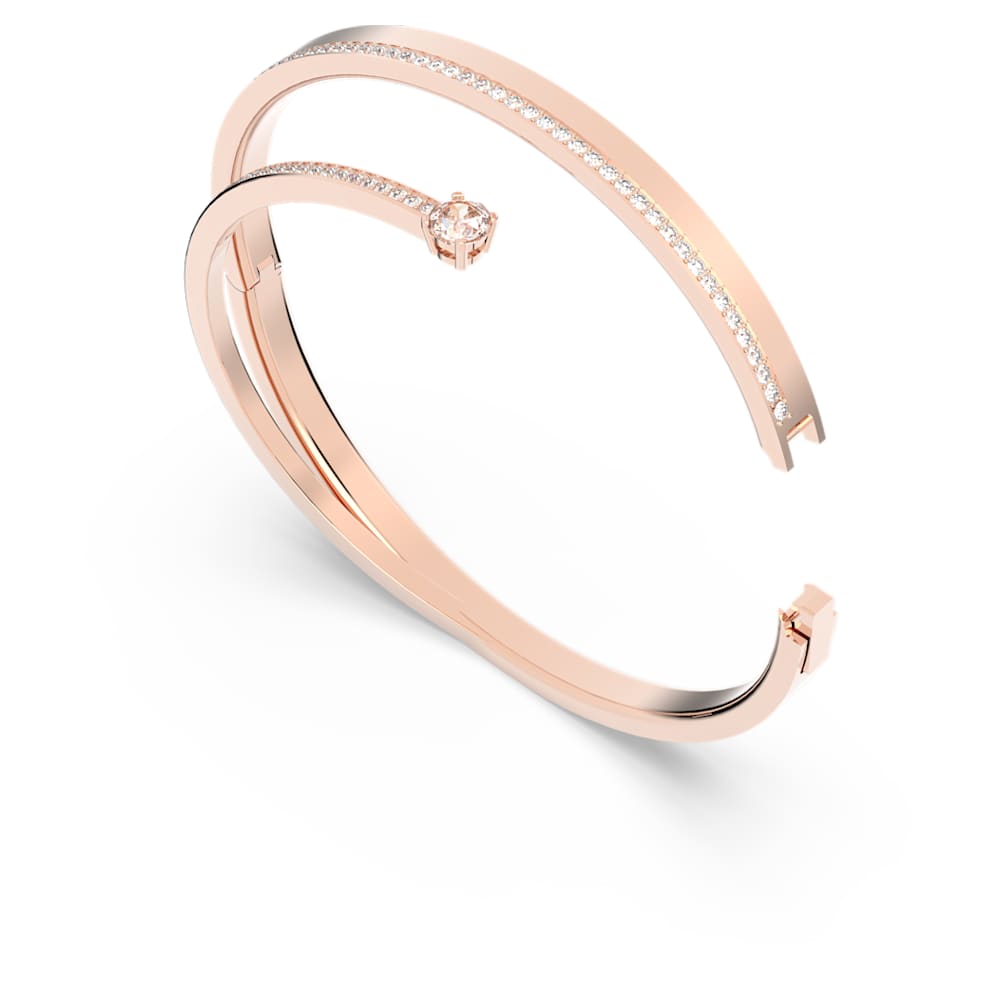 Fresh bangle, Round cut, White, Rose gold-tone plated | Swarovski