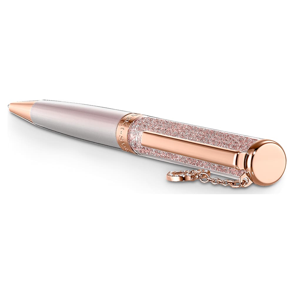 Crystalline ballpoint pen, Heart, Rose gold tone, Pink lacquered, Rose ...