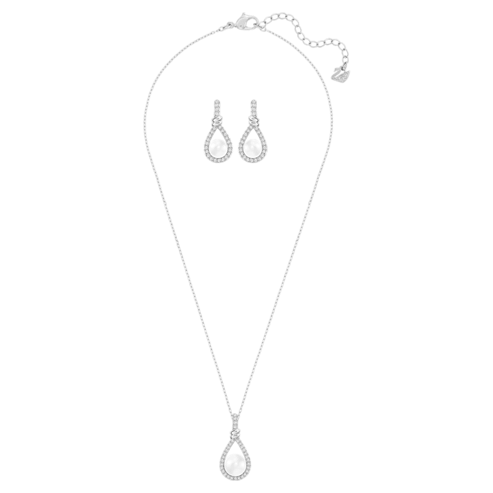 Enlace set, White, Rhodium plated | Swarovski