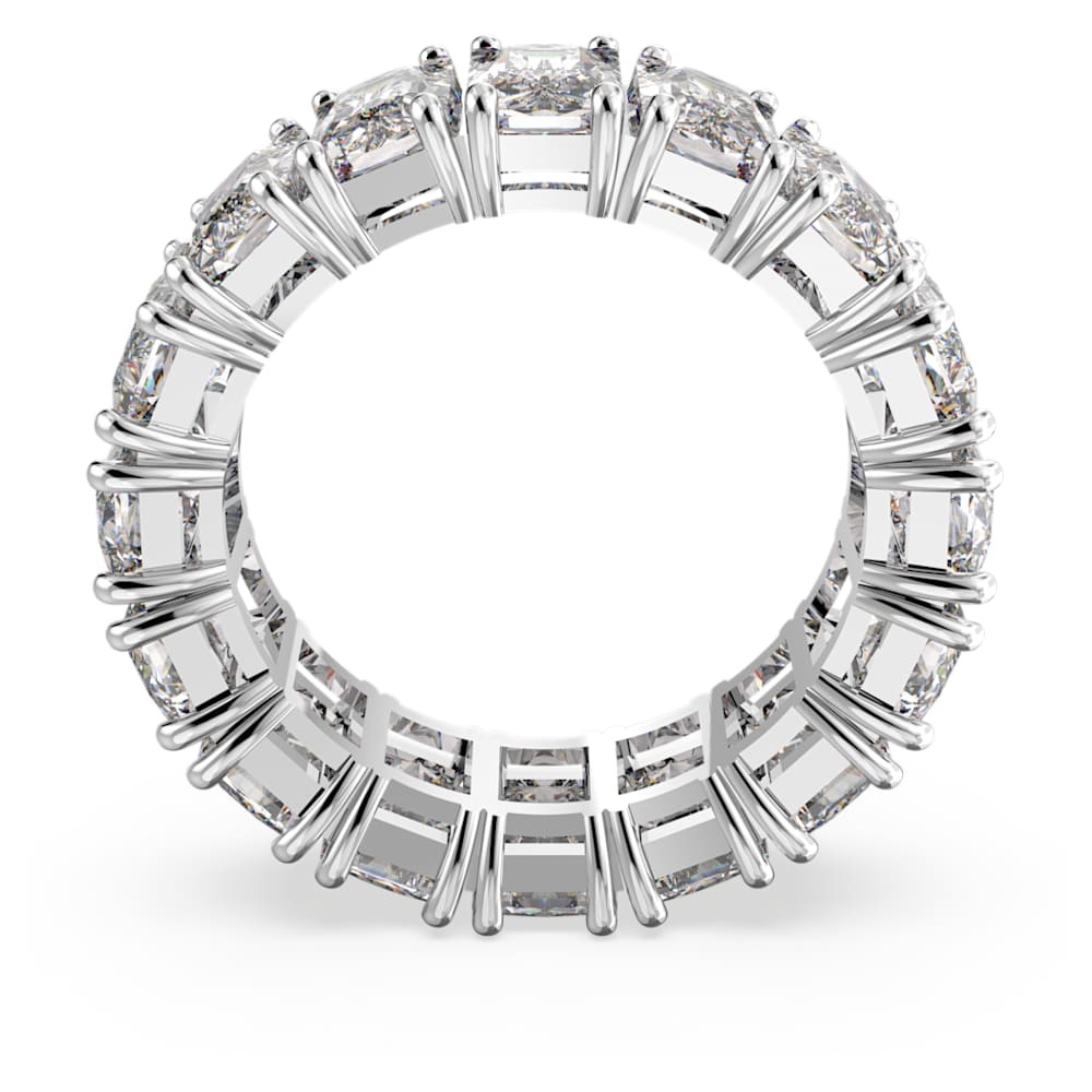 Vittore ring, Rectangular cut, White, Rhodium plated | Swarovski