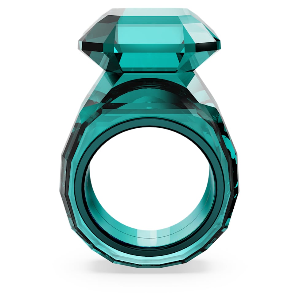 Lucent cocktail ring, Octagon cut, Green | Swarovski