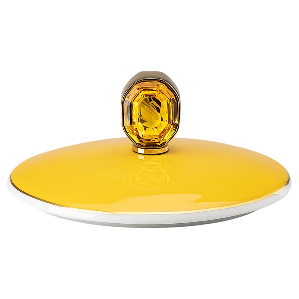 Signum mug with lid, Porcelain, Yellow | Swarovski