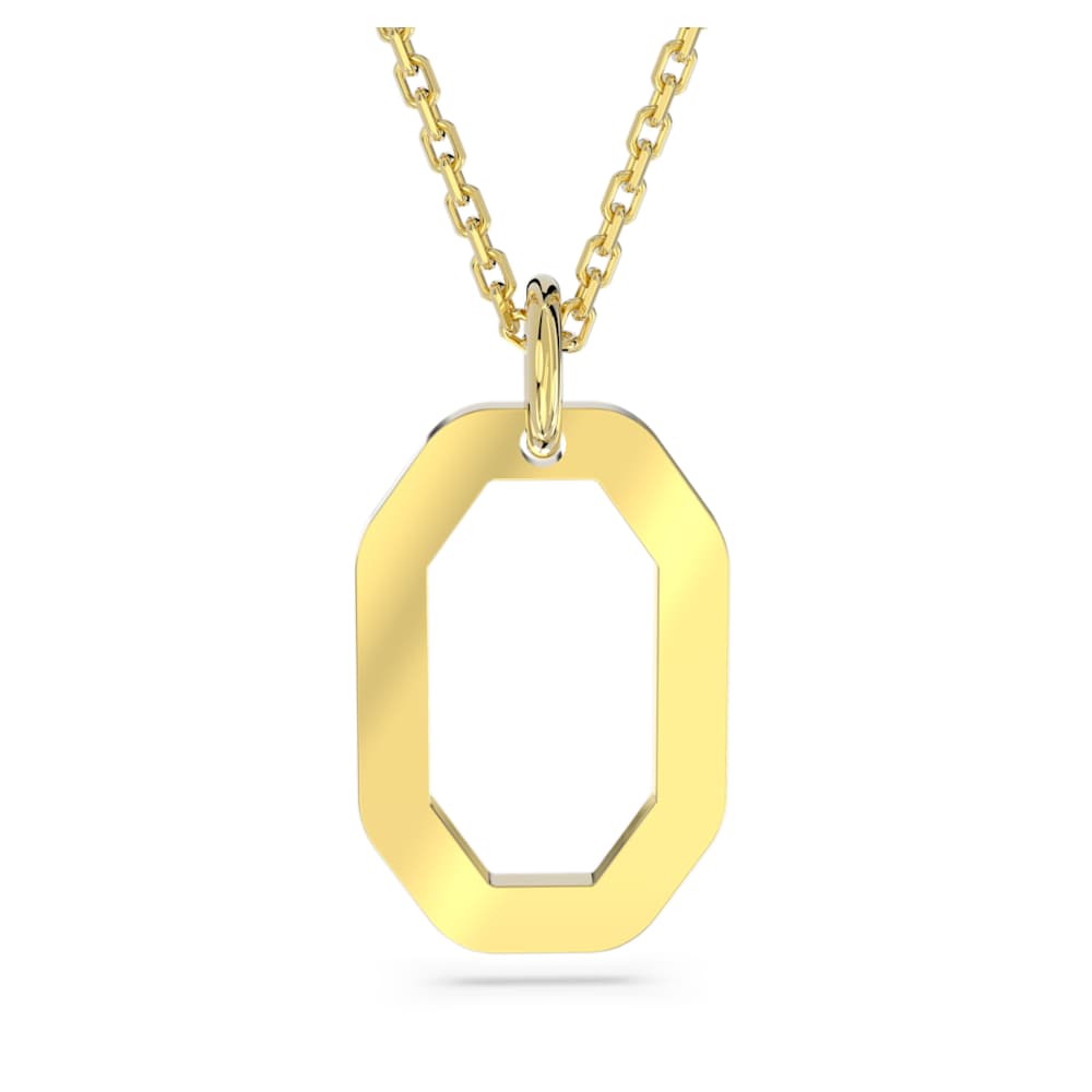 Dextera pendant, Octagon shape, Medium, White, Gold-tone plated | Swarovski