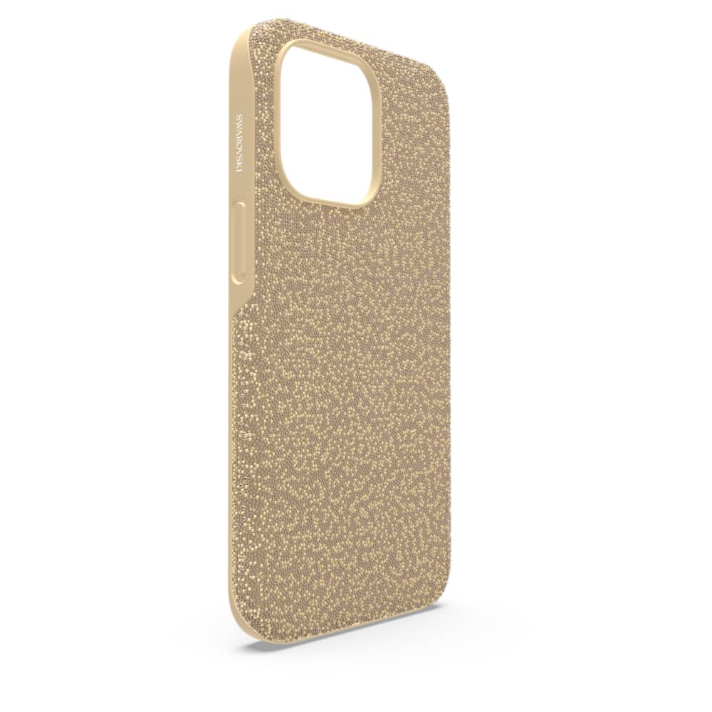 High smartphone case, iPhone® 13 Pro, Gold tone | Swarovski