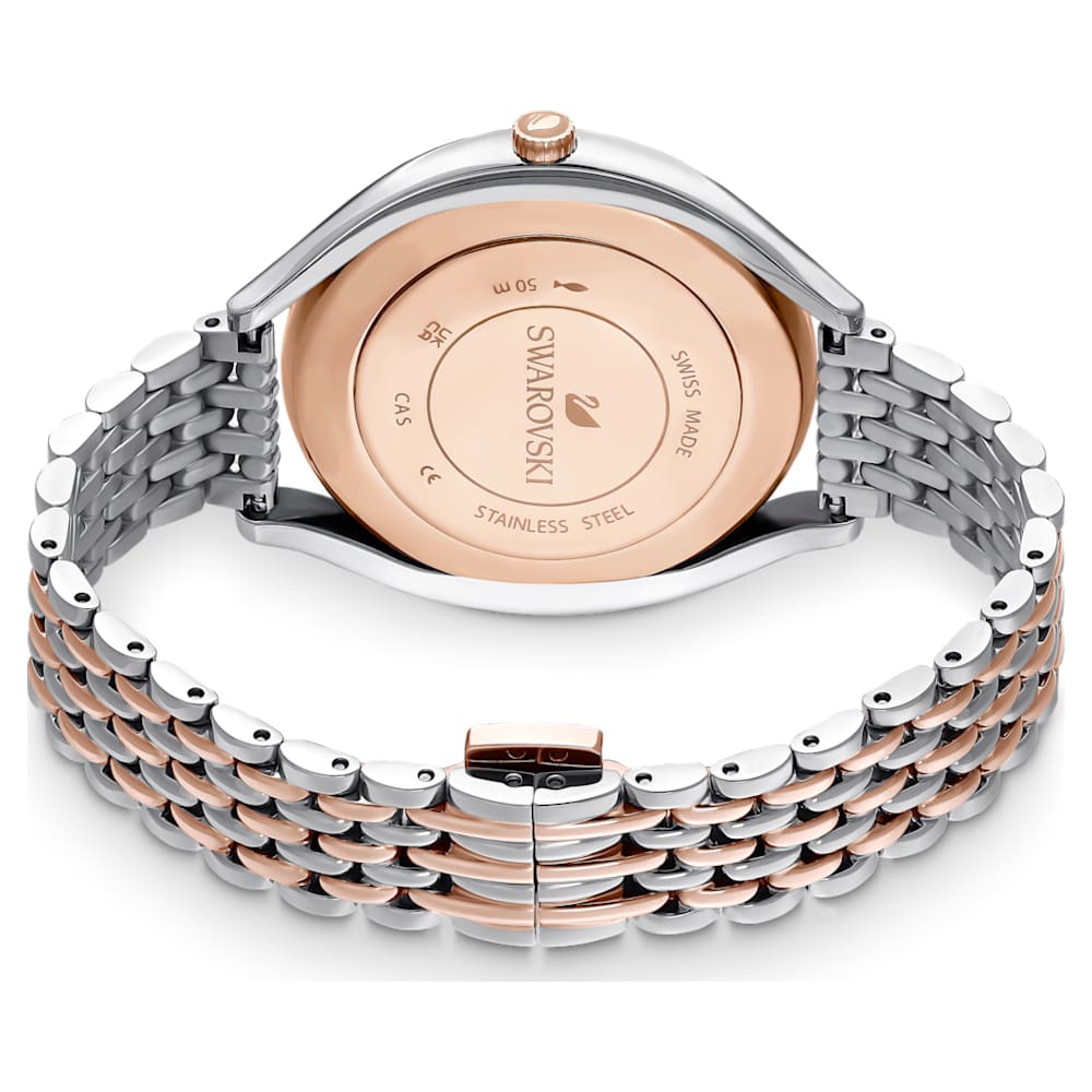 Crystalline Aura watch, Swiss Made, Metal bracelet, Rose gold tone ...