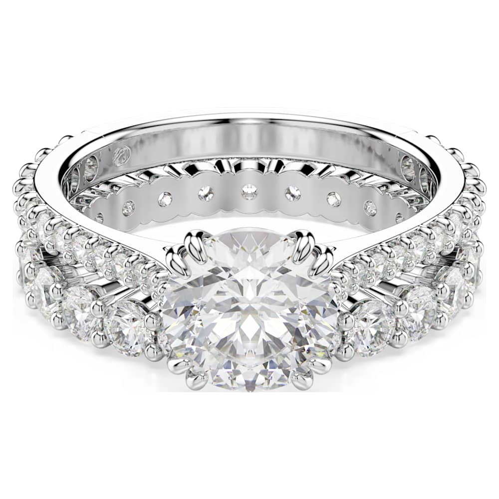 Constella Ring, Set (2), Princess-Schliff, Weiß, Rhodiniert | Swarovski Constella Ring, Set (2), Princess-Schliff, Weiß, Rhodiniert | Swarovski