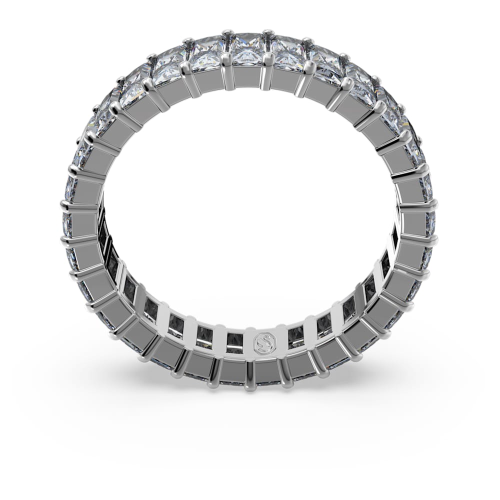 Matrix ring, Baguette cut, Grey, Ruthenium plated | Swarovski