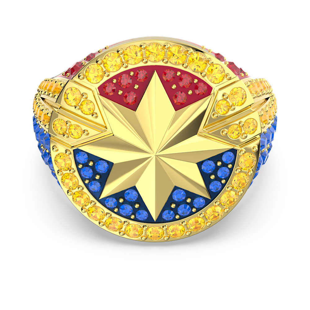 Marvel Captain Marvel ring, Multicoloured, Gold-tone plated | Swarovski