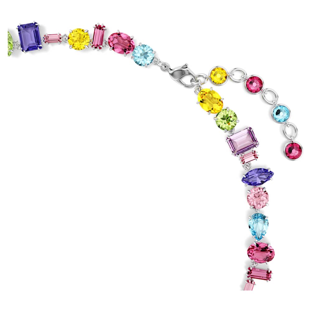 Gema necklace, Mixed cuts, Multicoloured, Rhodium plated | Swarovski