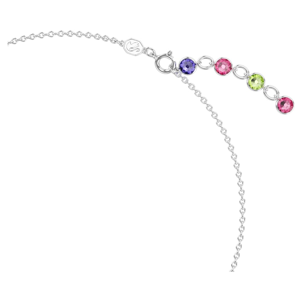 Gema necklace, Mixed cuts, Multicolored, Rhodium plated | Swarovski