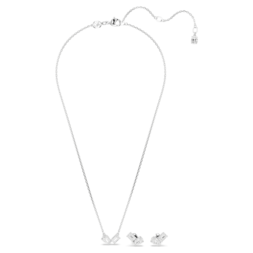 Mesmera Set, Verschiedene Schliffe, Weiß, Rhodiniert | Swarovski