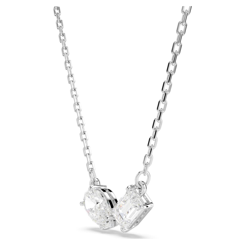 Mesmera set, Mixed cuts, White, Rhodium plated | Swarovski