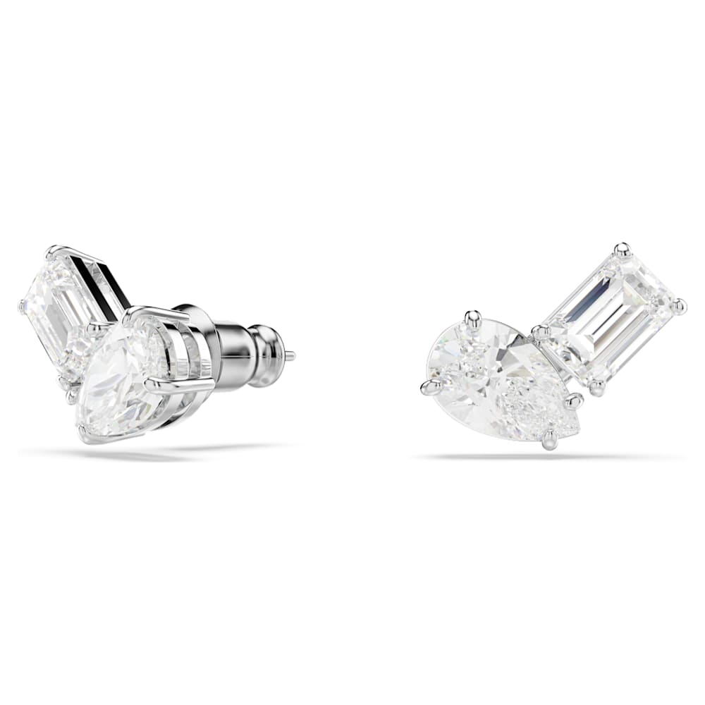 Mesmera set, Mixed cuts, White, Rhodium plated | Swarovski