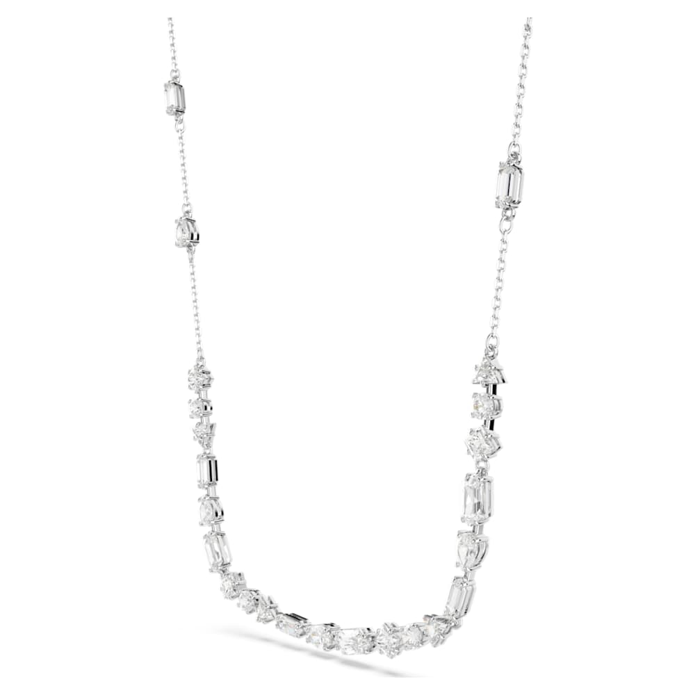 Mesmera set, Mixed cuts, Scattered design, White, Rhodium plated ...