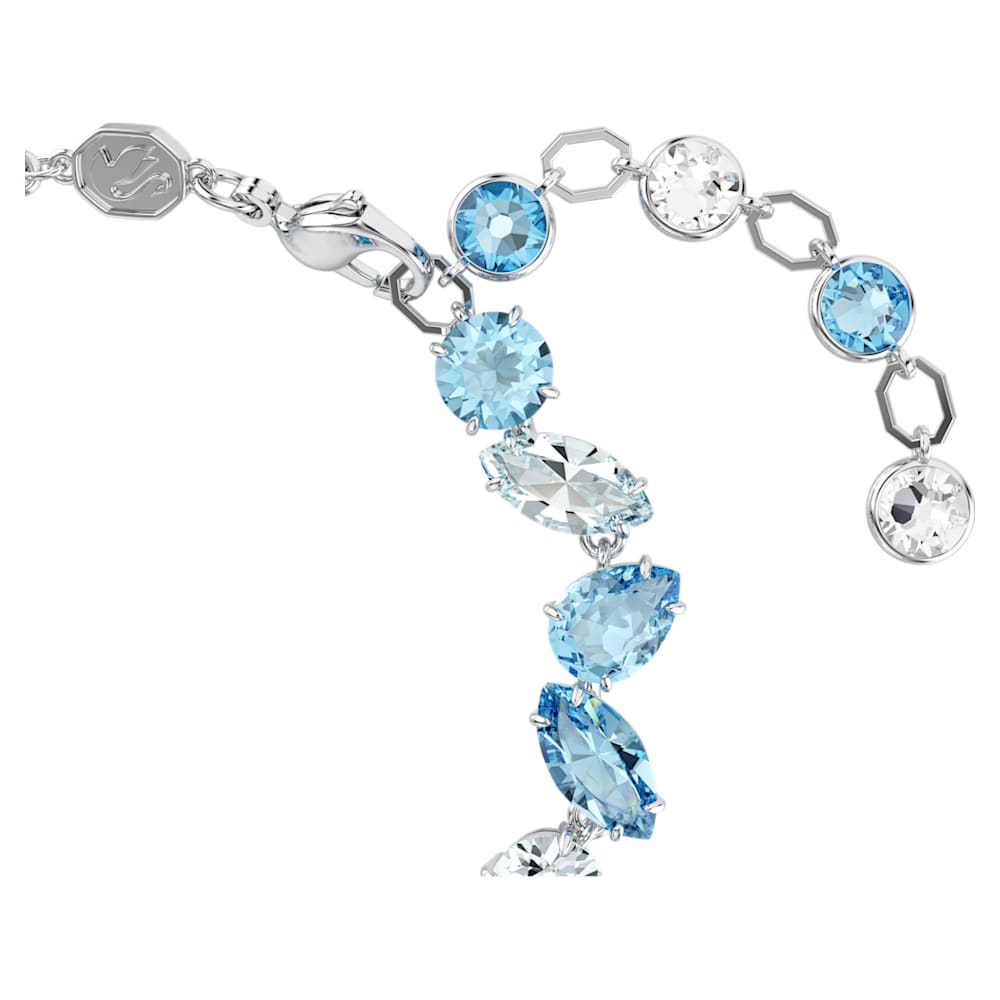 Gema bracelet, Mixed cuts, Blue, Rhodium plated | Swarovski