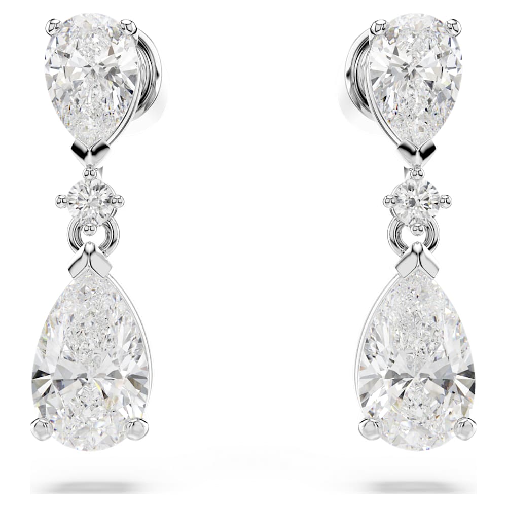 Mesmera set, Mixed cuts, White, Rhodium plated | Swarovski