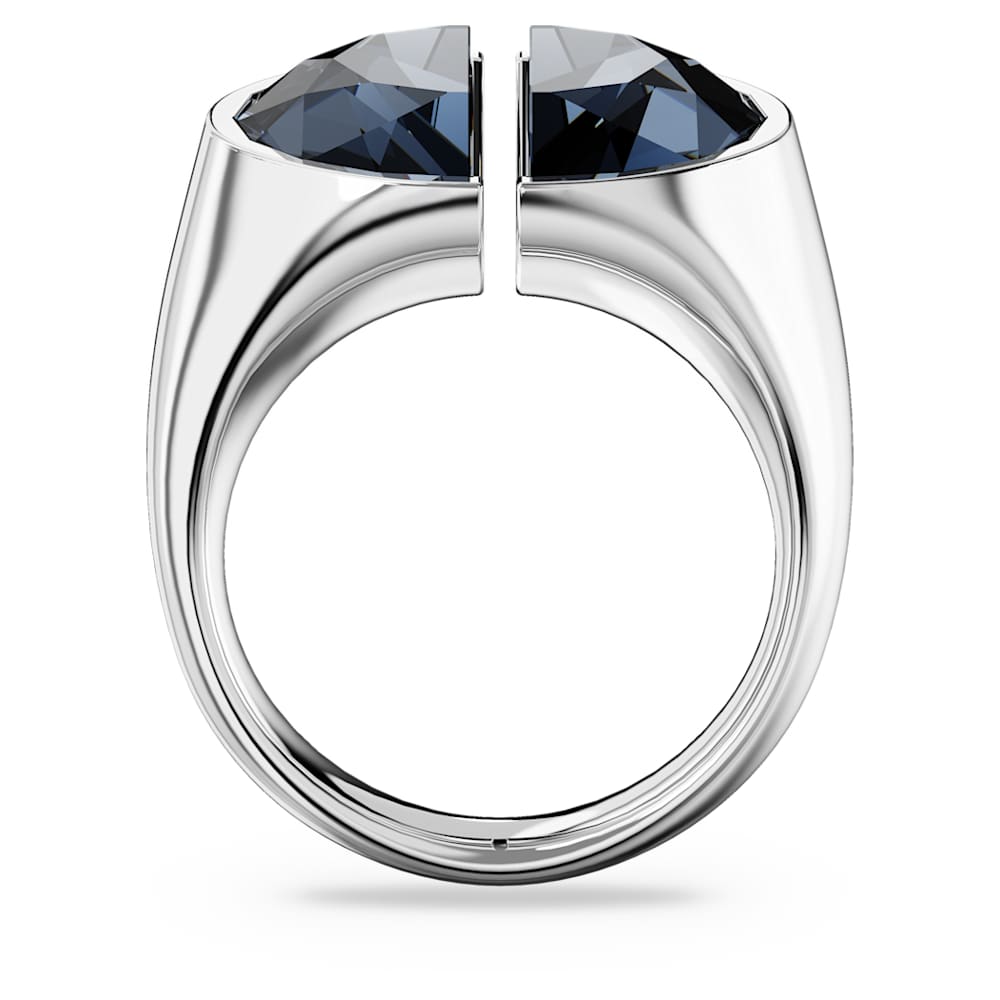 Lucent cocktail ring, Gray, Rhodium plated | Swarovski