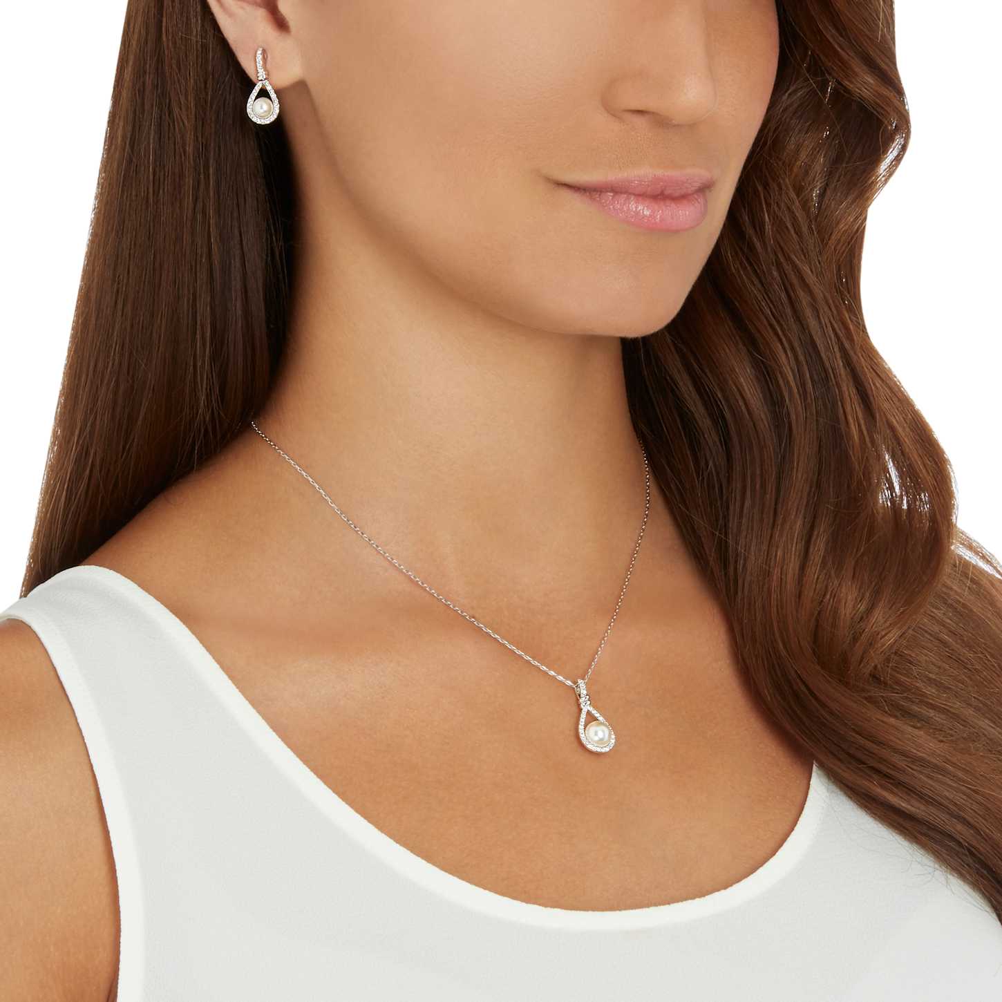 Enlace set, White, Rhodium plated | Swarovski