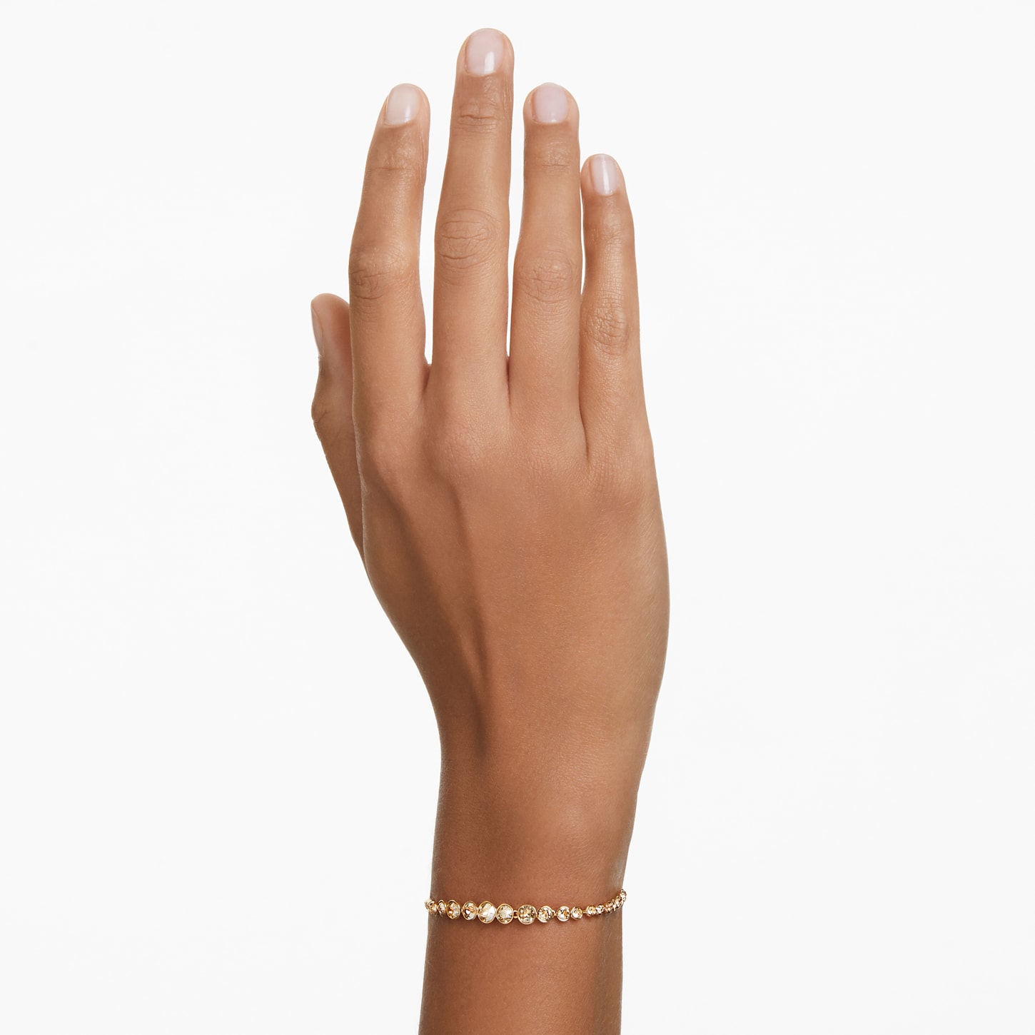 Emily bracelet, Mixed round cuts, Pink, Rose gold-tone plated | Swarovski