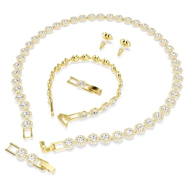Una Angelic set, Set (3), Round cut, White, Gold-tone plated | Swarovski