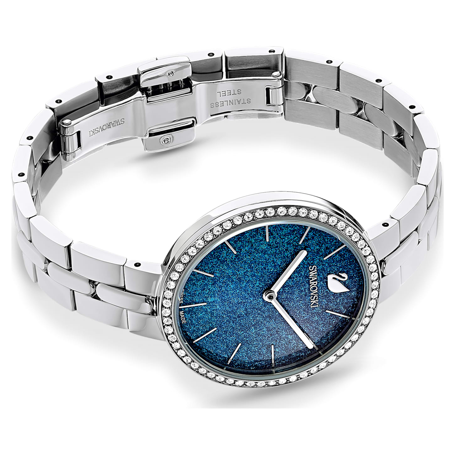 Cosmopolitan watch, Swiss Made, Metal bracelet, Blue, Stainless steel ...