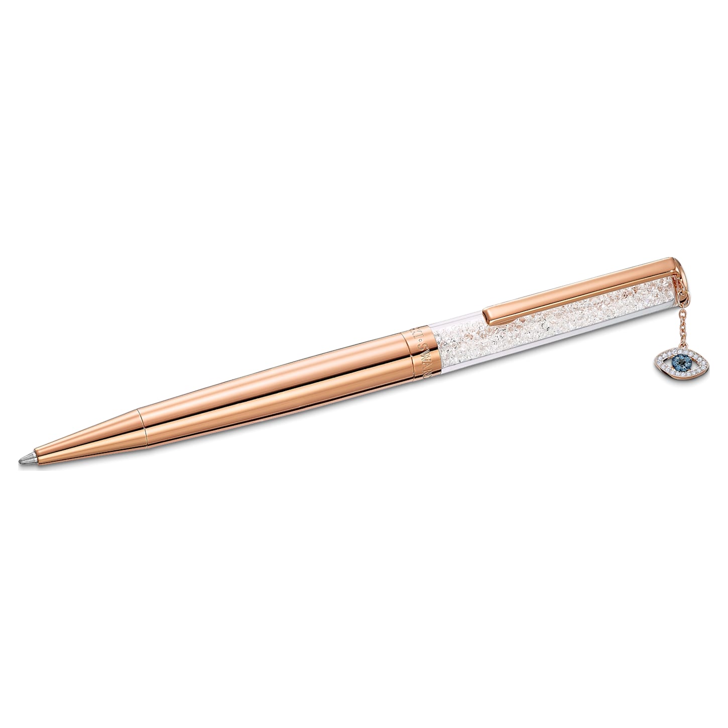 Crystalline ballpoint pen, Evil eye, Rose gold tone, Rose gold-tone ...