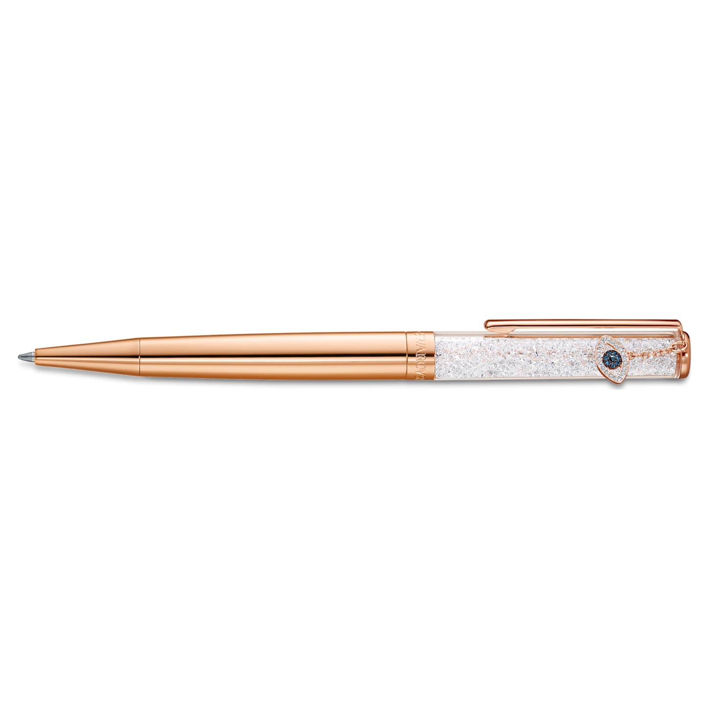Crystalline ballpoint pen, Evil eye, Rose gold tone, Rose gold-tone ...
