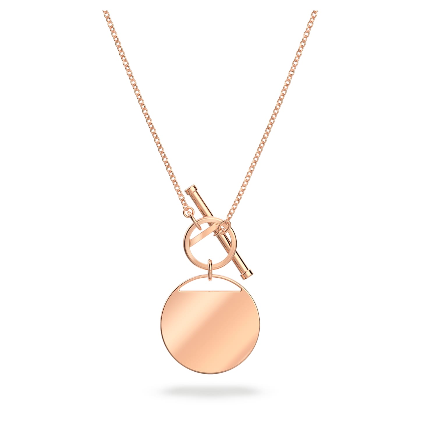 Ginger T Bar necklace, White, Rose gold-tone plated | Swarovski