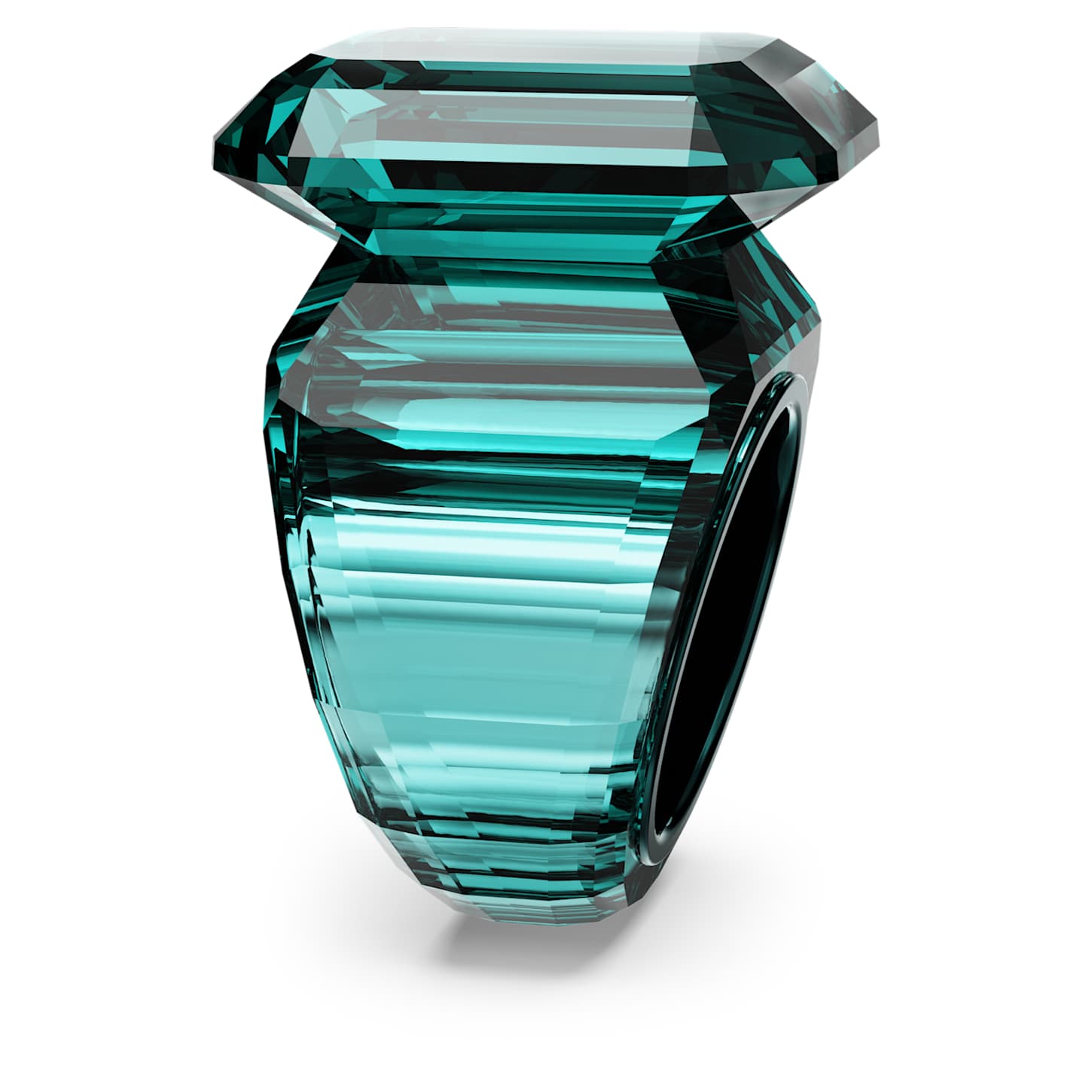 Lucent cocktail ring, Octagon cut, Green | Swarovski