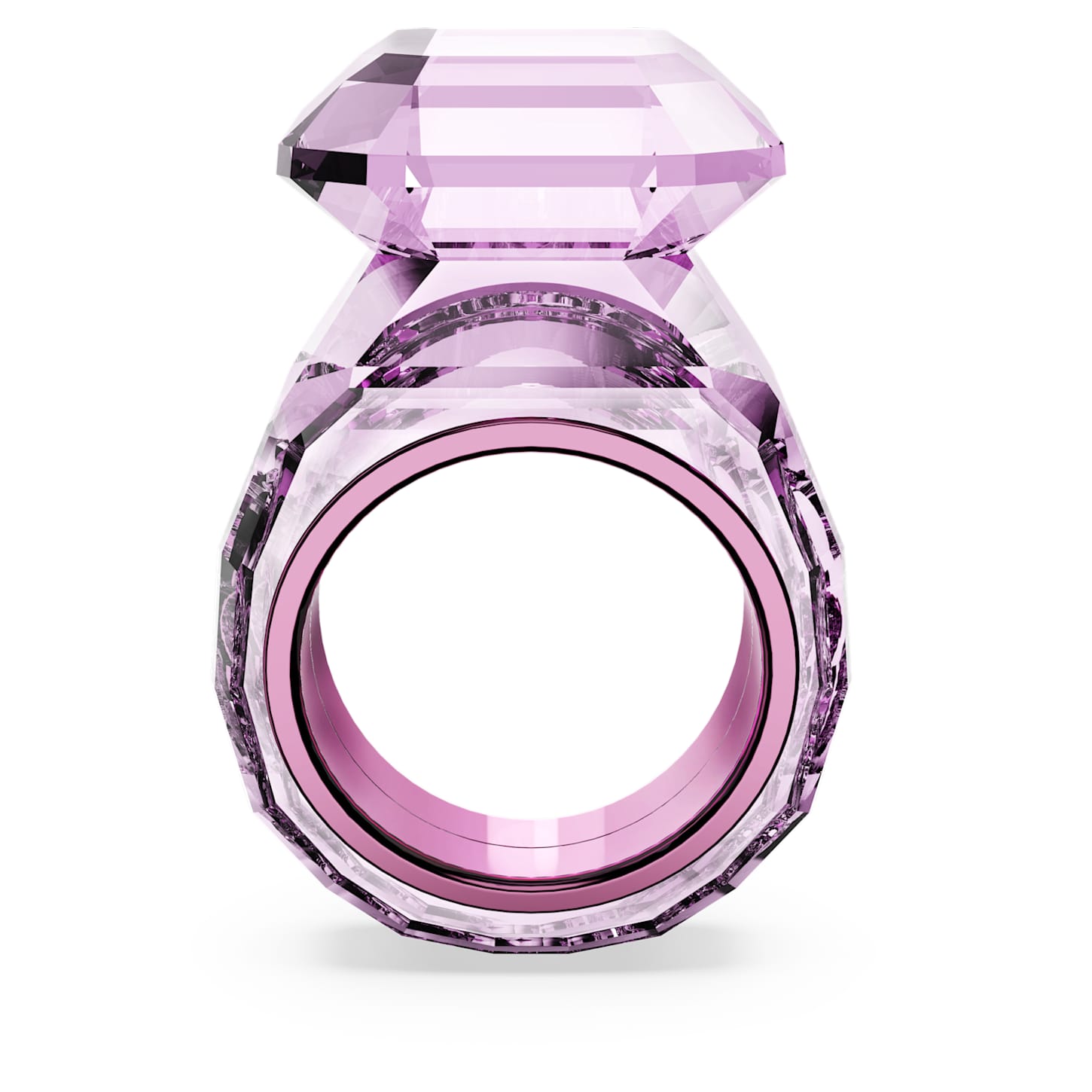 Lucent cocktail ring, Octagon cut, Pink | Swarovski