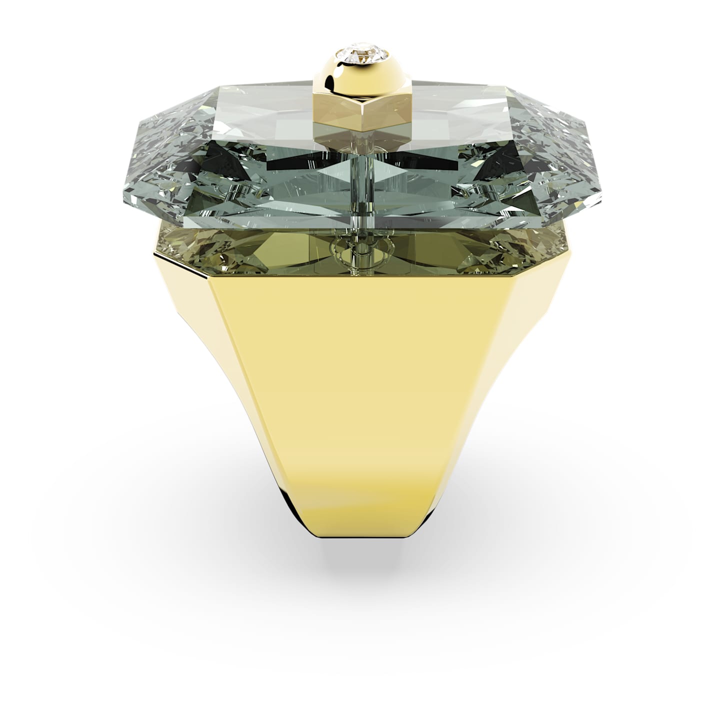 Numina cocktail ring, Octagon cut, Gray, Gold-tone plated | Swarovski