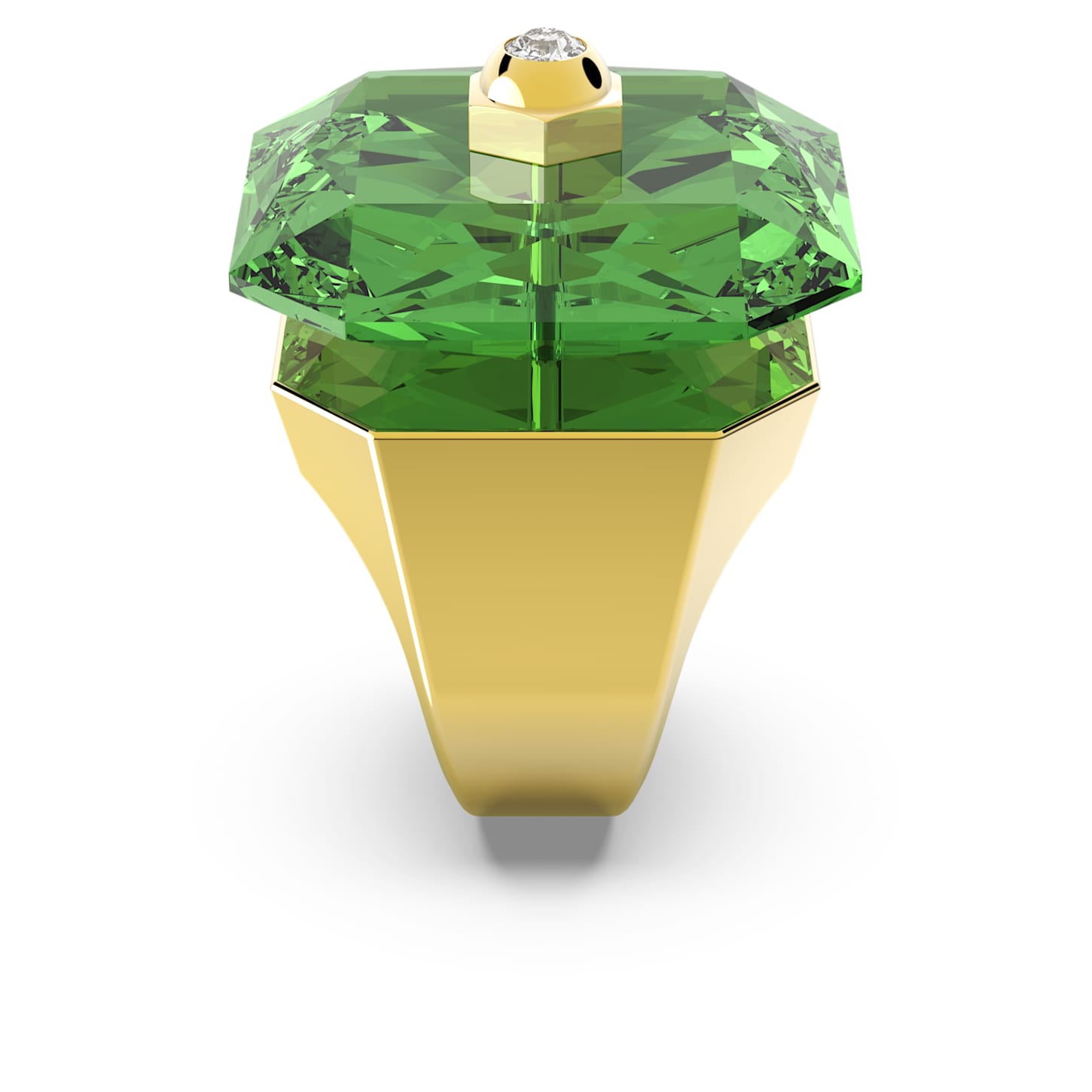 Numina cocktail ring, Octagon cut, Green, Gold-tone plated | Swarovski