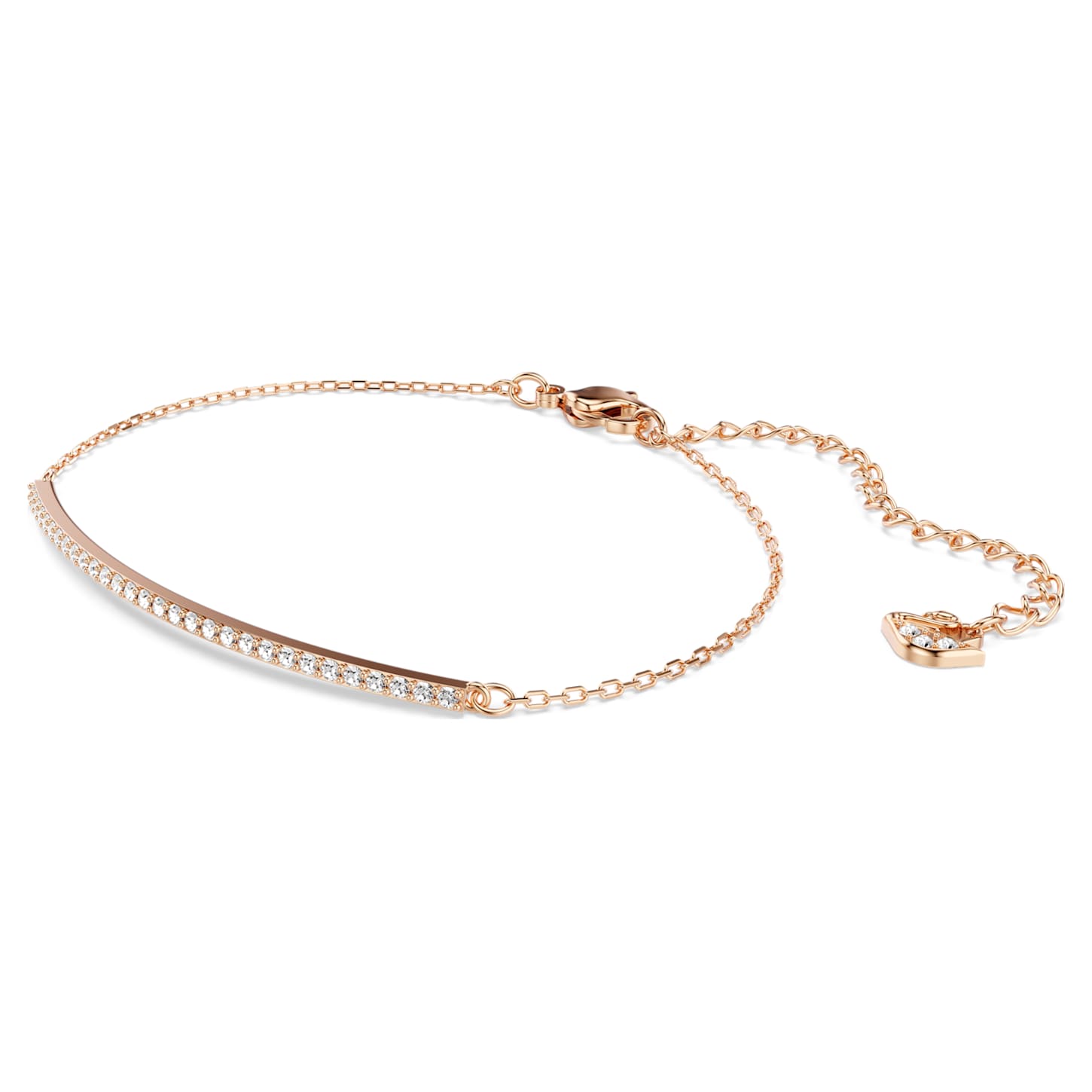 Only bracelet, White, Rose gold-tone plated | Swarovski