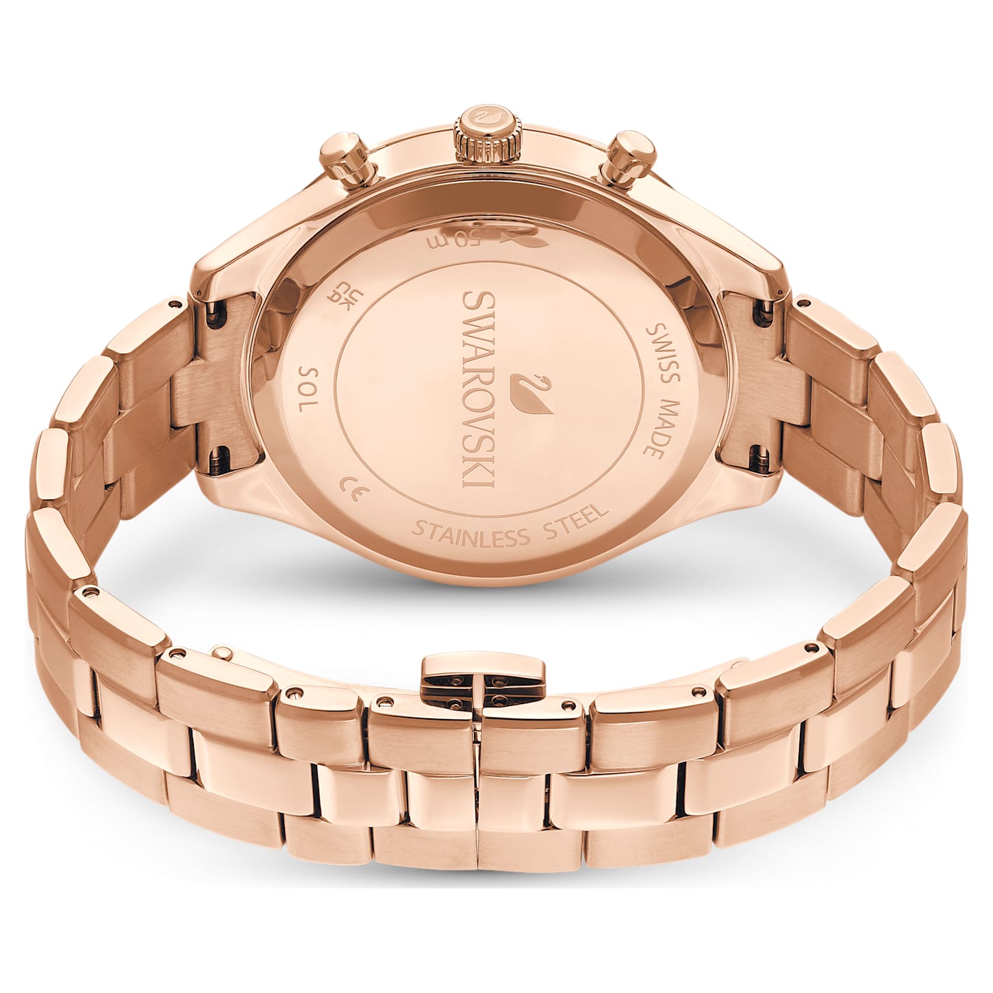 Octea Lux Sport watch, Swiss Made, Metal bracelet, Red, Rose gold-tone ...