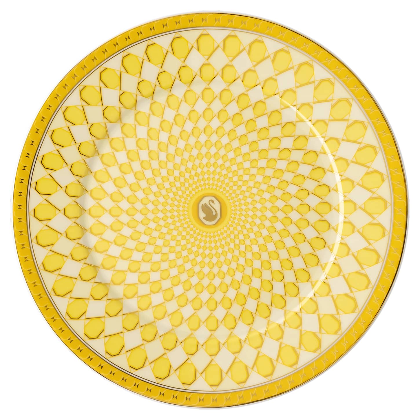 Signum bread plate, Porcelain, Yellow | Swarovski