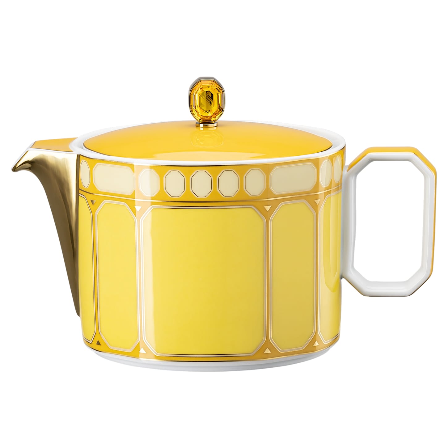 Signum teapot, Porcelain, Small, Yellow | Swarovski