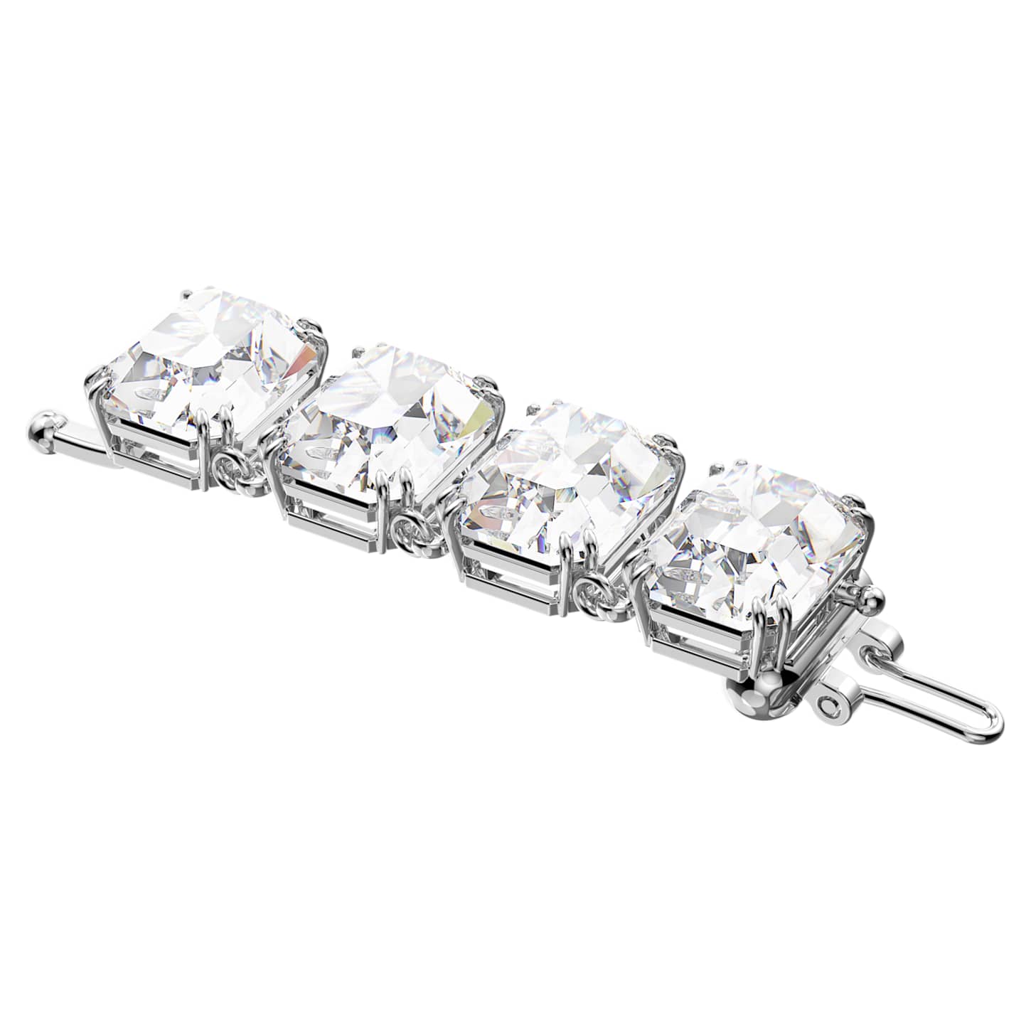 Millenia extender, Octagon cut, White, Rhodium plated | Swarovski