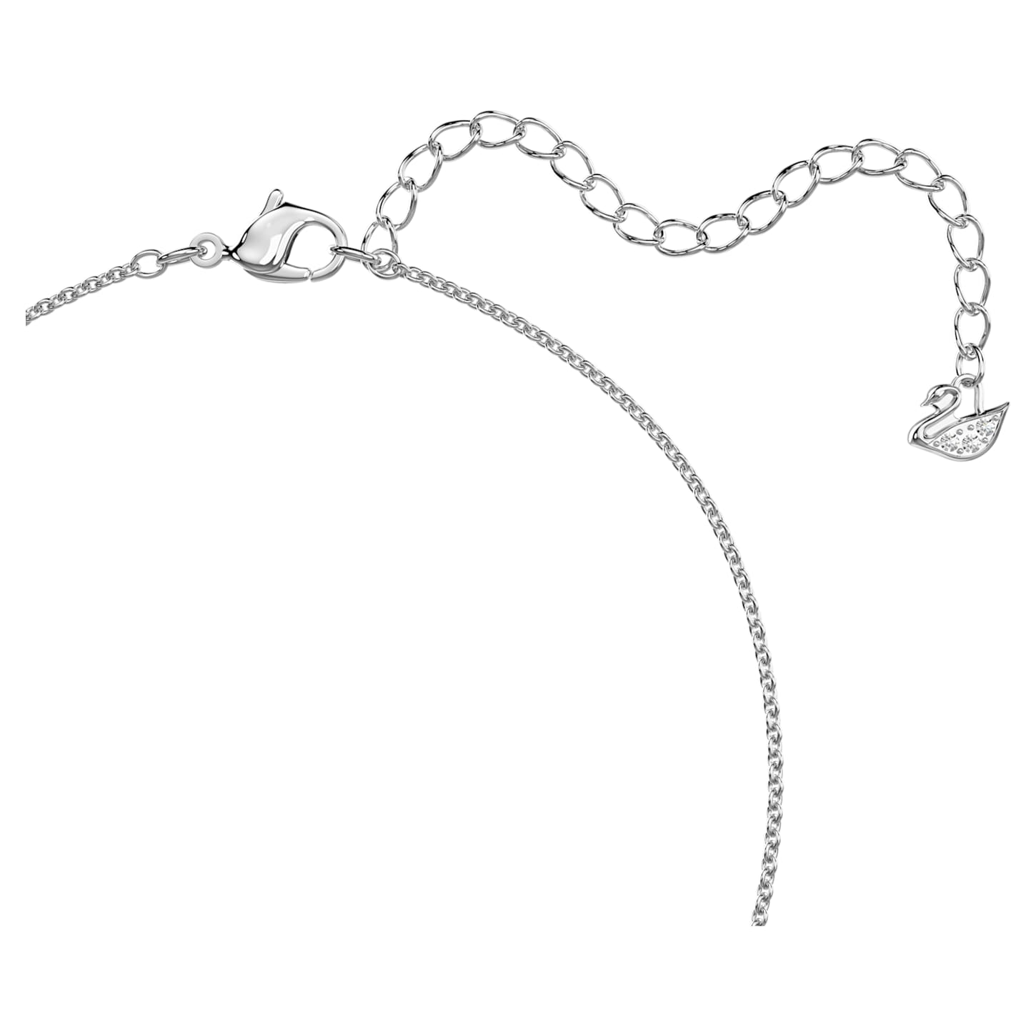 Lovely necklace, Heart, White, Rhodium plated | Swarovski.com