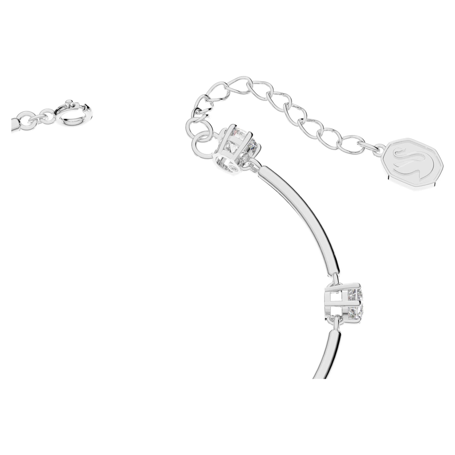 Constella bangle, Round cut, White, Rhodium plated | Swarovski