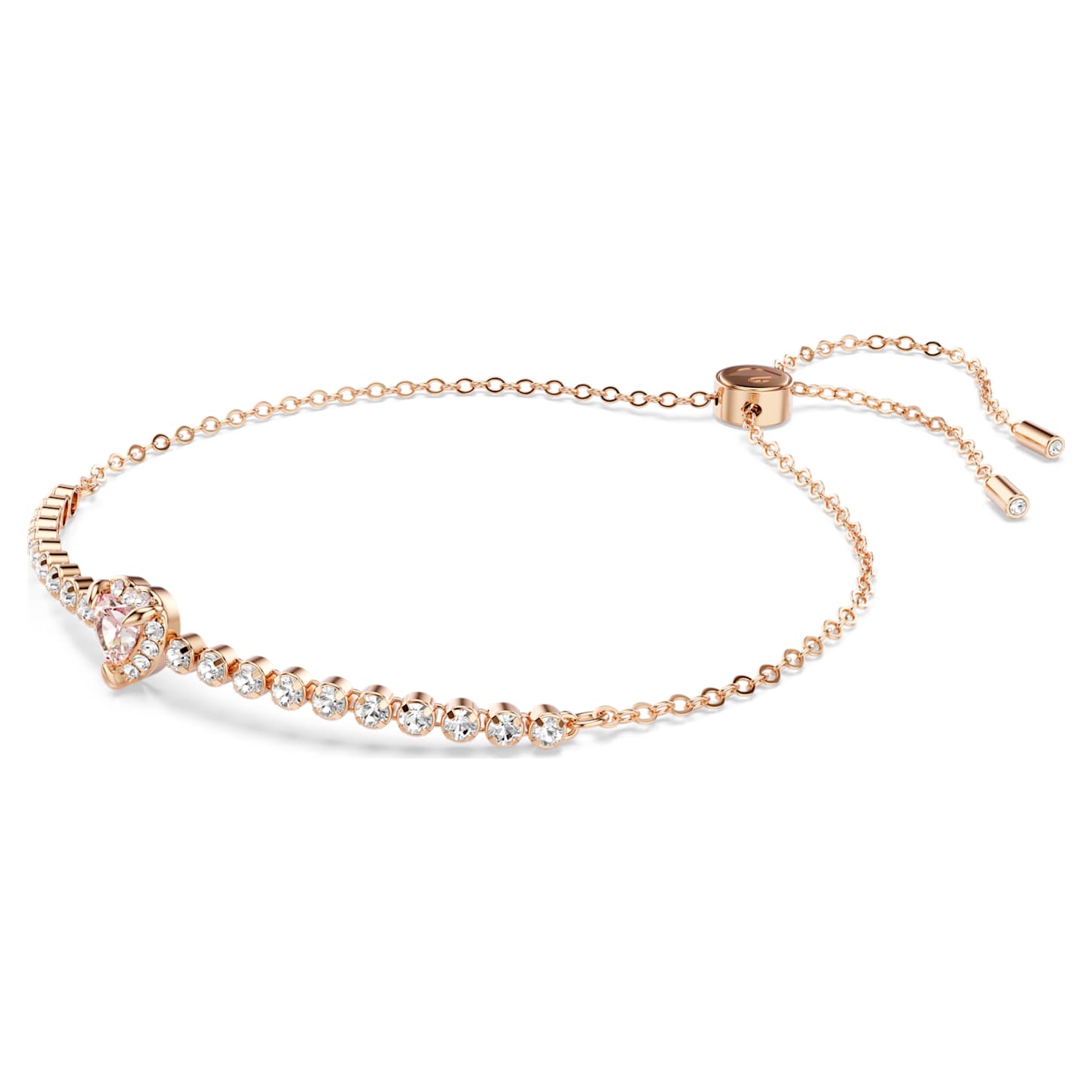One bracelet, Heart, Pink, Rose gold-tone plated | Swarovski