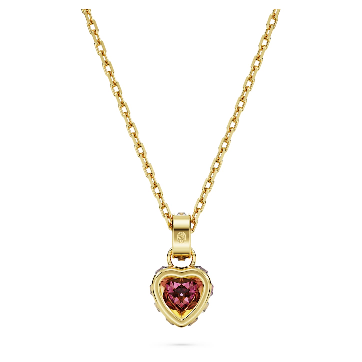 Stilla pendant, Heart, Red, Gold-tone plated | Swarovski