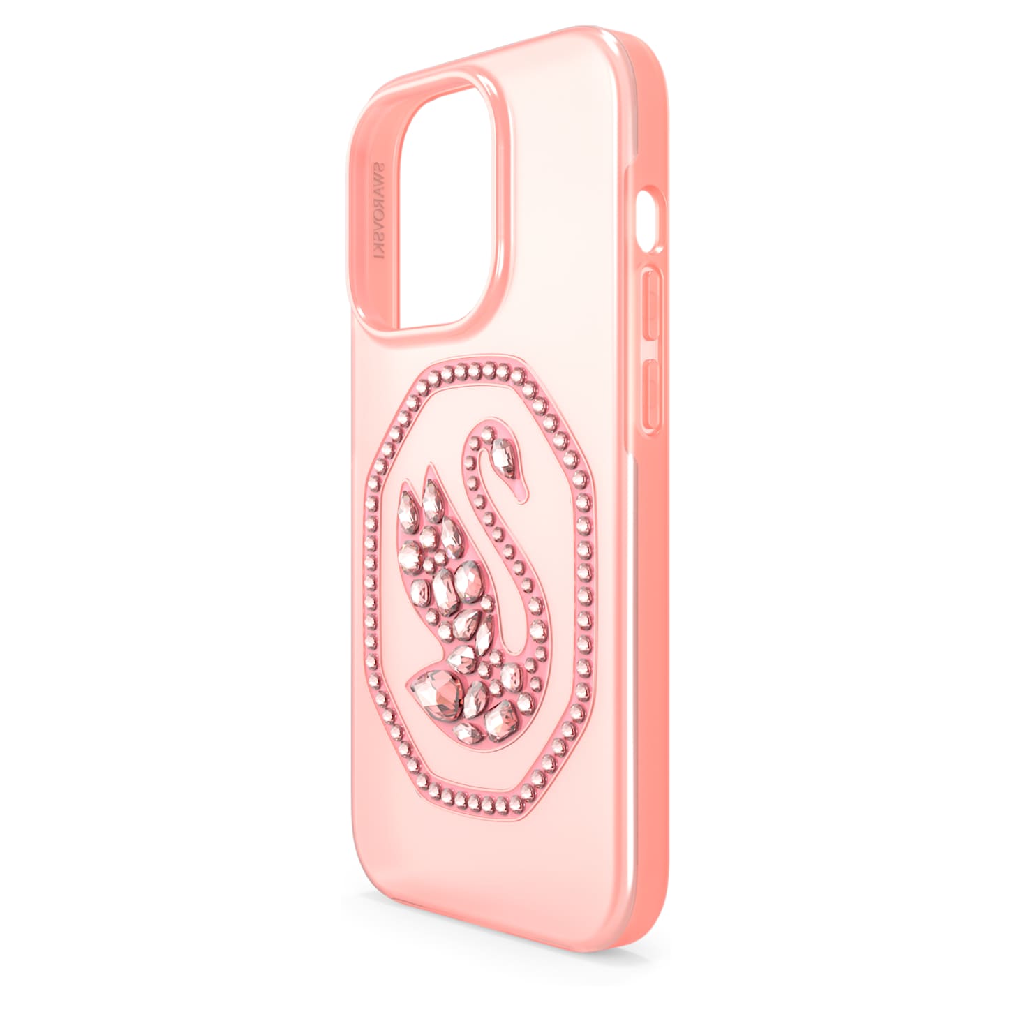 Smartphone case, Swan, iPhone® 14 Pro, Pale pink | Swarovski