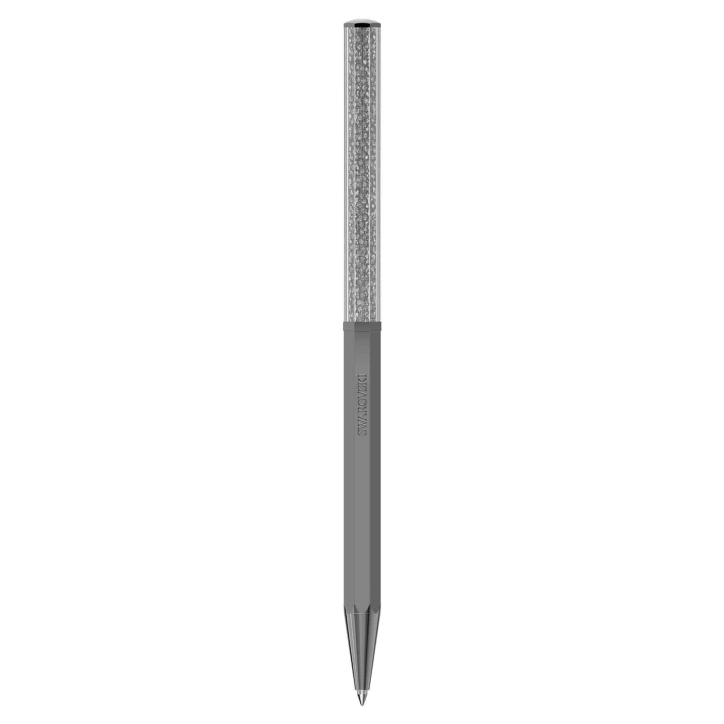 Crystalline ballpoint pen, Octagon shape, Grey, Graphite plated | Swarovski