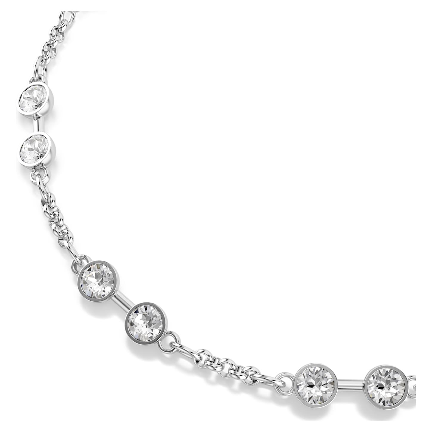 Swarovski Remix Collection strand, Round cut, White, Rhodium plated ...