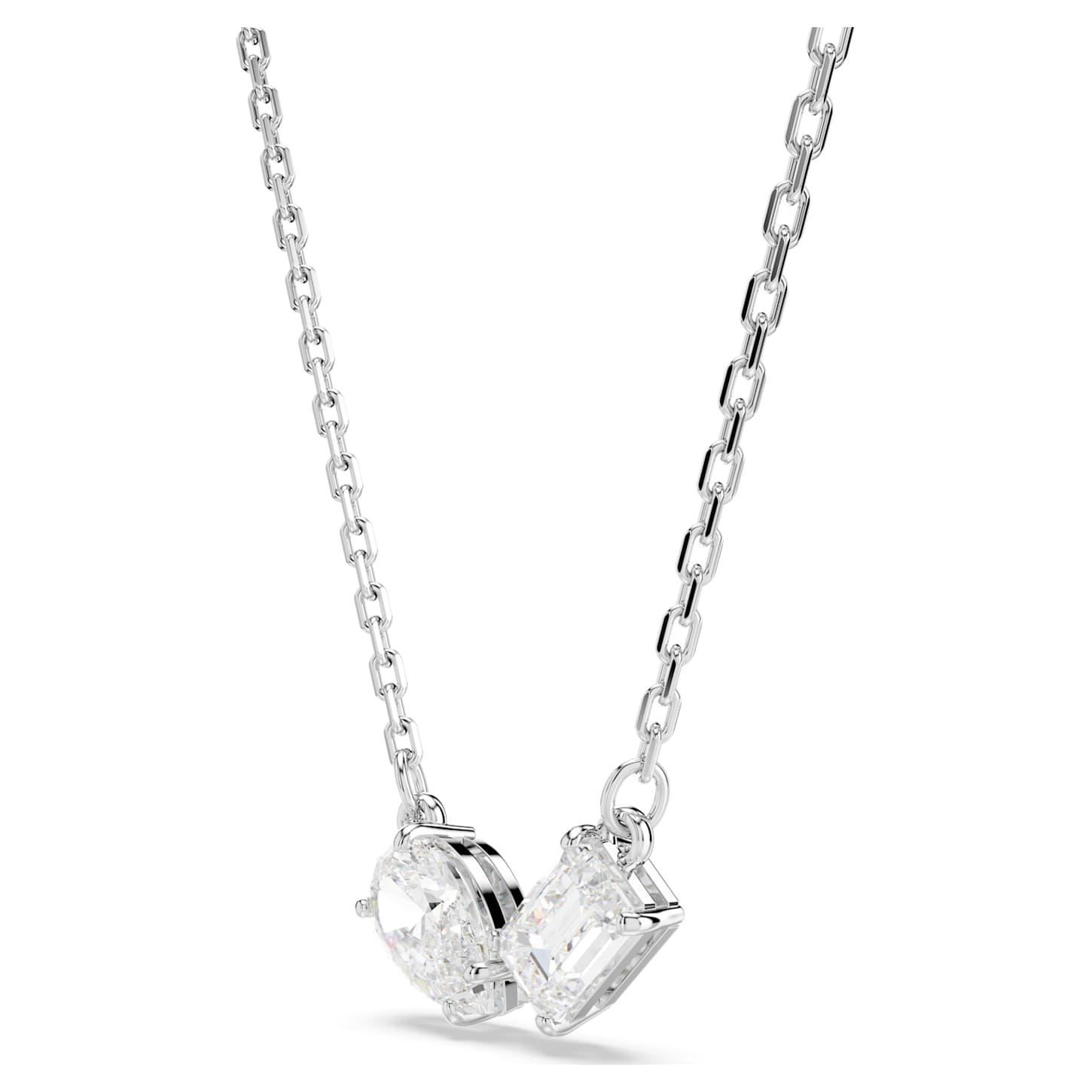 Mesmera set, Mixed cuts, White, Rhodium plated | Swarovski