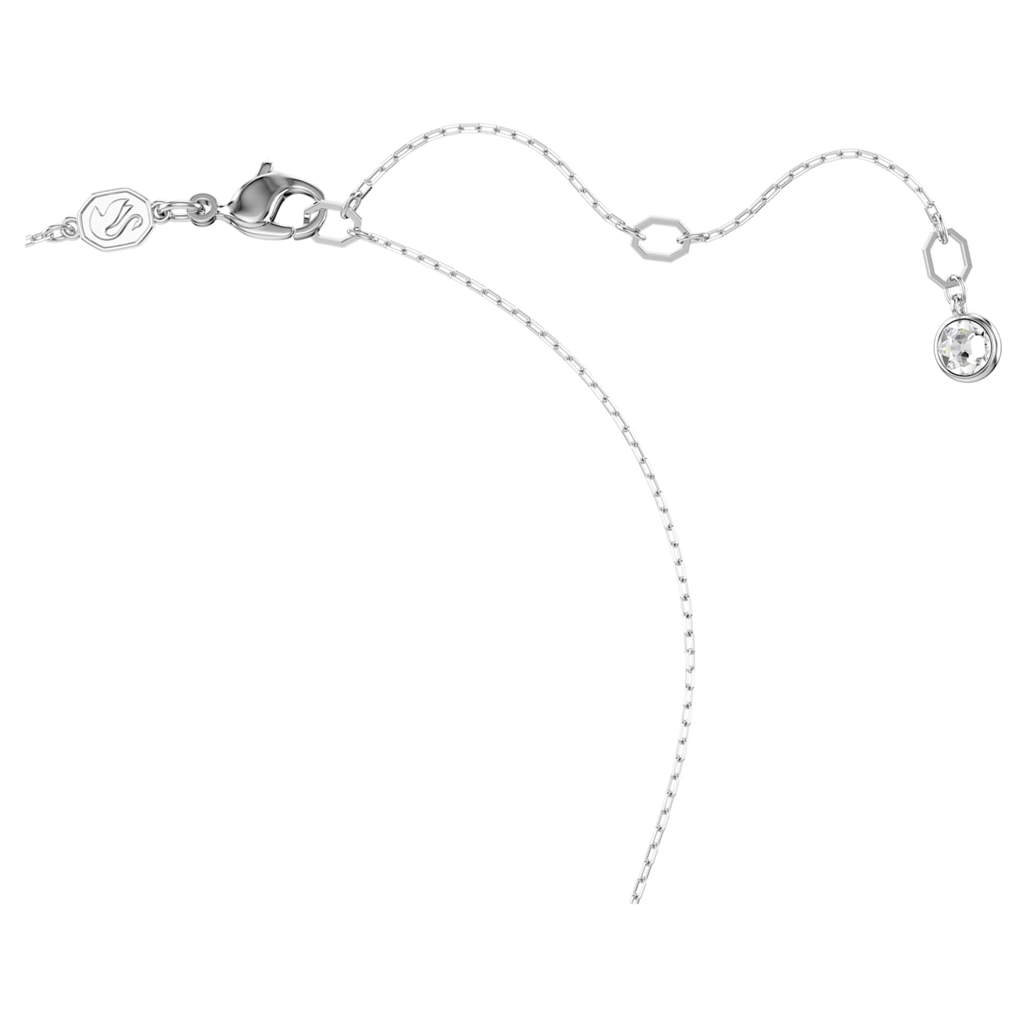 Luna pendant, Moon, White, Rhodium plated | Swarovski