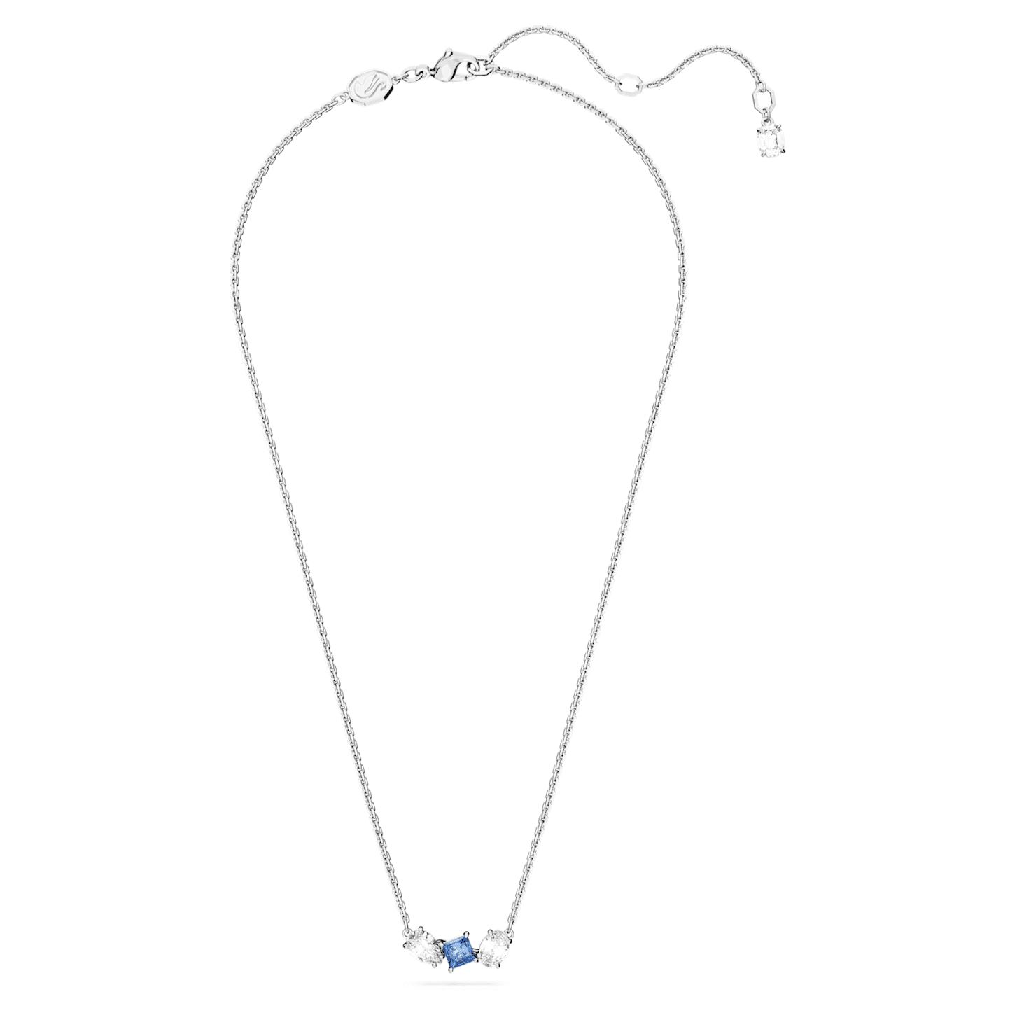 Mesmera pendant, Mixed cuts, Blue, Rhodium plated | Swarovski