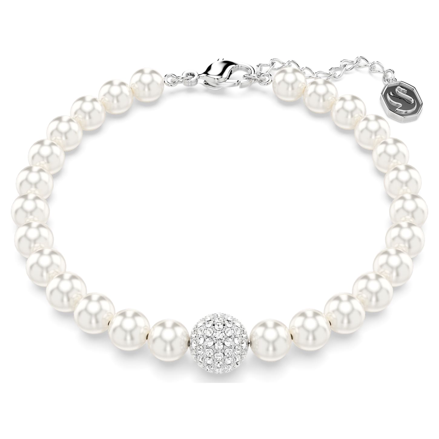 Swarovski Remix Collection strand, White, Rhodium plated | Swarovski
